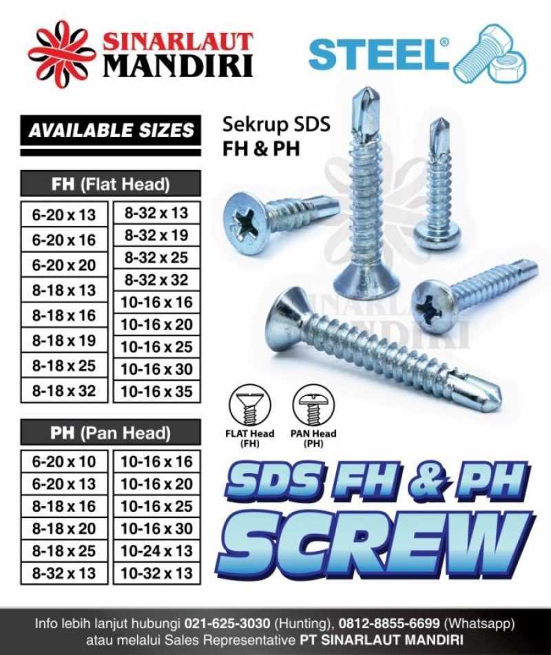 Jual Sekrup Sds Fh / Sds Fh Screw 8 - 18 X 32 Di Seller Sinarlaut ...