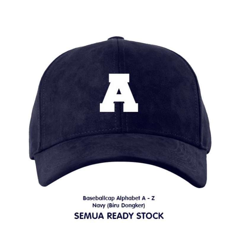 Jual Topi Baseball Cap Pria Wanita Warna Biru Dongker Navy Huruf ...