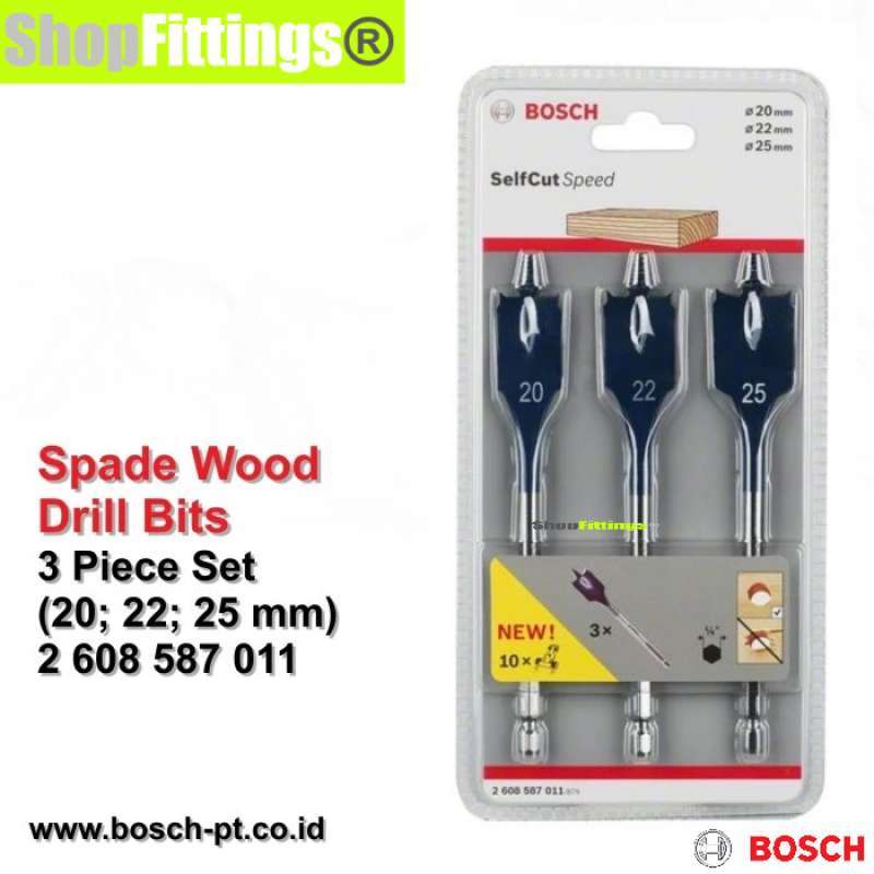 Promo Wood Drill Spade Bits Self Cut Mata Bor Kipas Gepeng 3 Pcs 011 ...