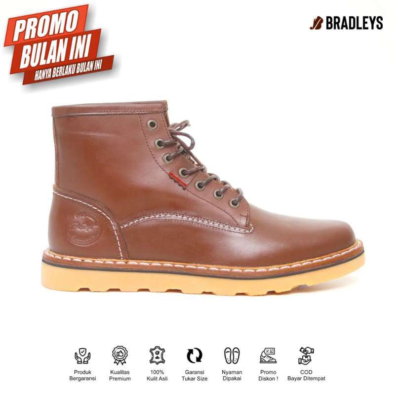 Promo [custom Size] Anchor Brown - Sepatu Kulit Boot Pria Sepatu Boots ...