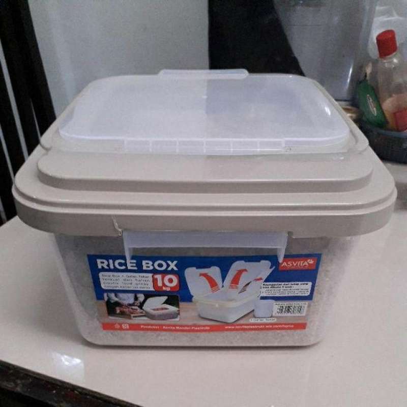 Promo Tempat Beras Mini Rice Box Rbs-10kg Asvita Free Gelas Takar ...