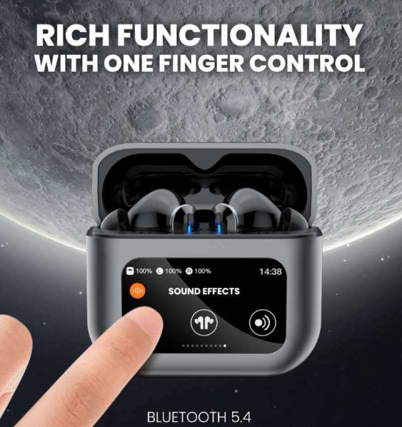 Jual Mixio Mz-10 Lcd Anc Tws Bluetooth Headset Earphone Touch Screen V5 ...