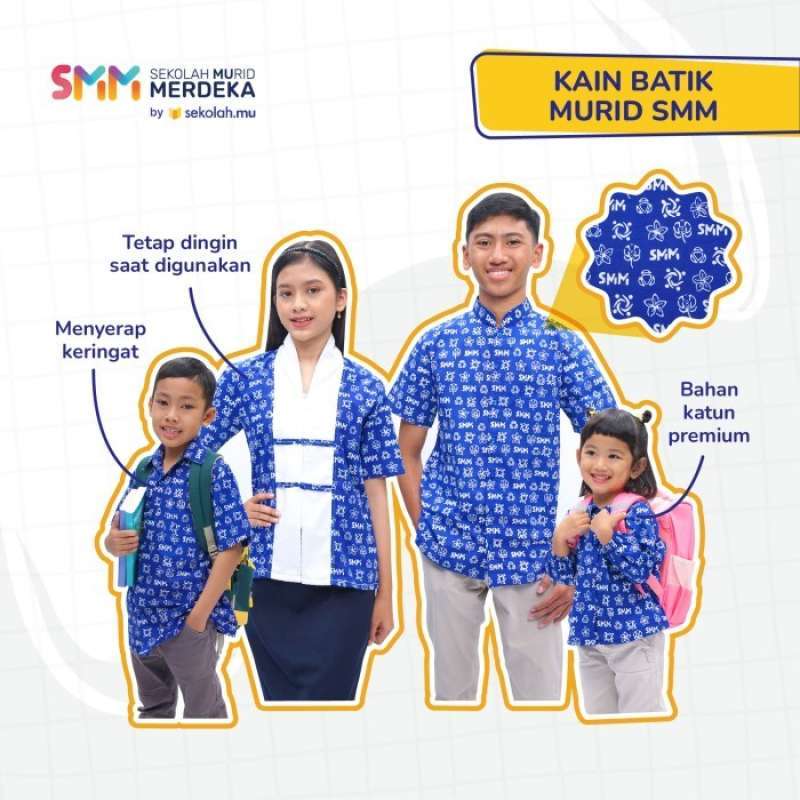 Jual Kain Batik Seragam Sekolah Murid Merdeka Smm - 1 Meter Di Seller ...
