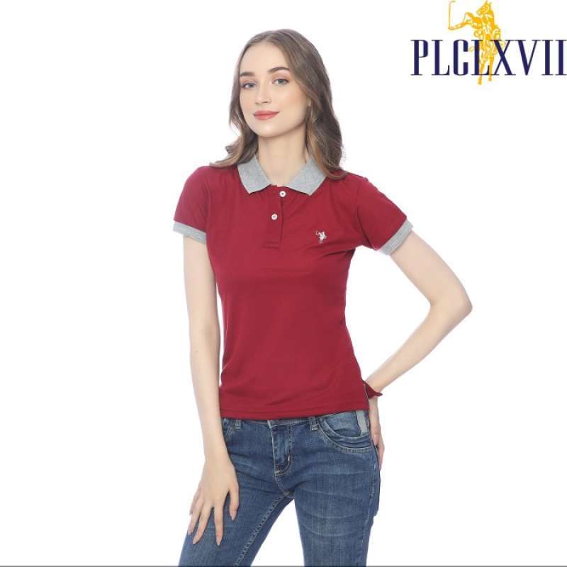 Jual Plclxvii - Polo Shirt Wanita - Logo Kecil Kerah Warna 5101 - Biru ...