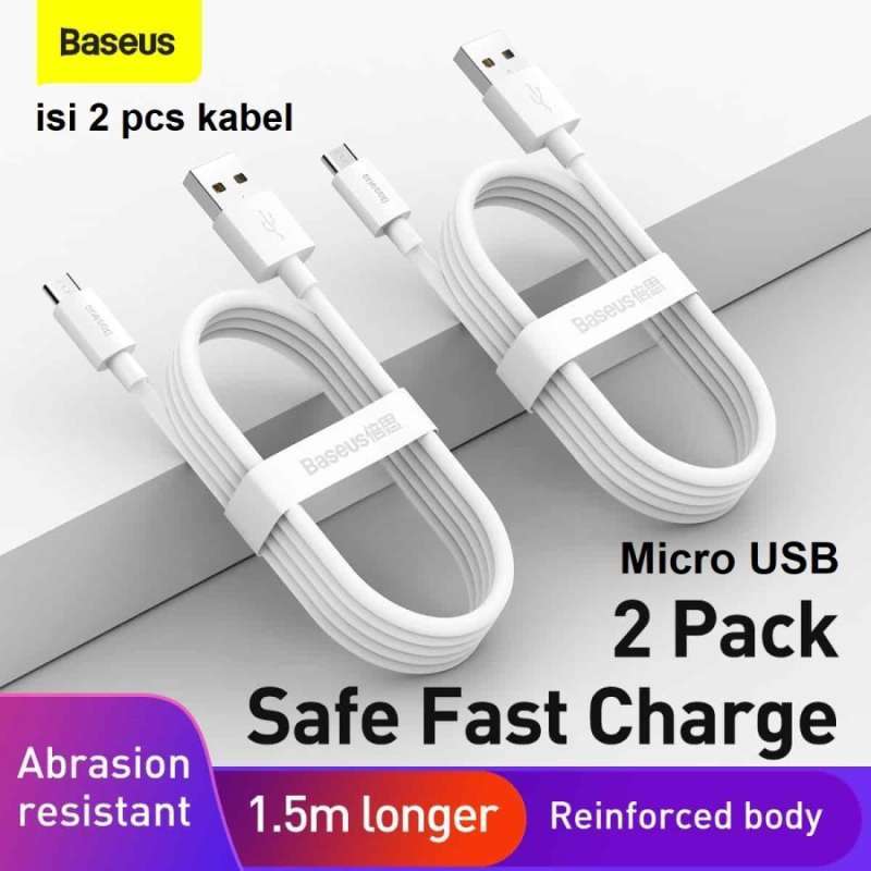 Promo Baseus Kabel Data Charger Simple Wisdom 2 Pcs Usb A To Micro Usb ...