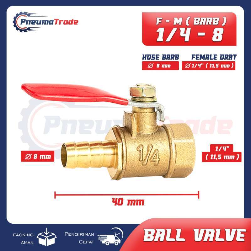 Promo Ball Valve / Stop Kran / Keran Kuningan Drat Luar Dalam Male X Female 1/4 1/2 3/8 1/8 M-f ...