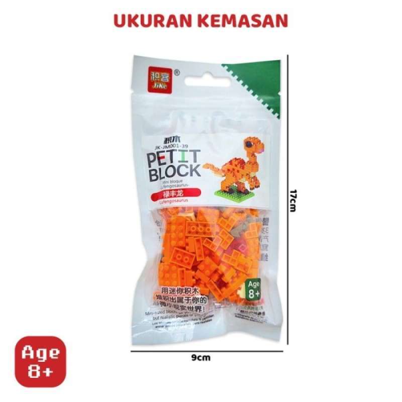 Jual Mainan Jike Petit Mini Block Building Nano Blok 3d Puzzle Dino ...