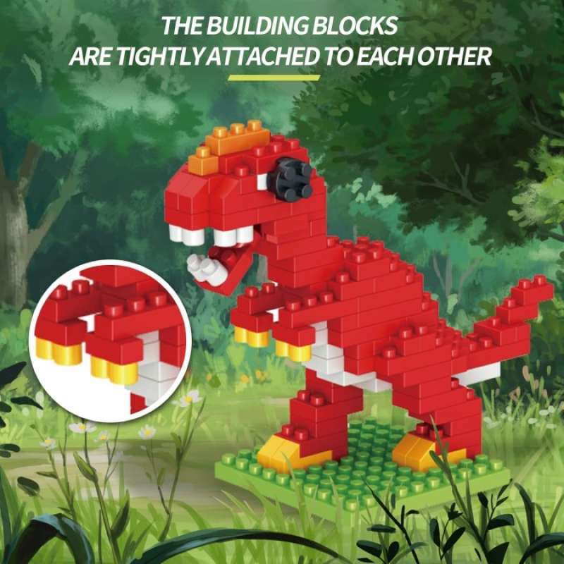 Jual Mainan Jike Petit Mini Block Building Nano Blok 3d Puzzle Dino ...