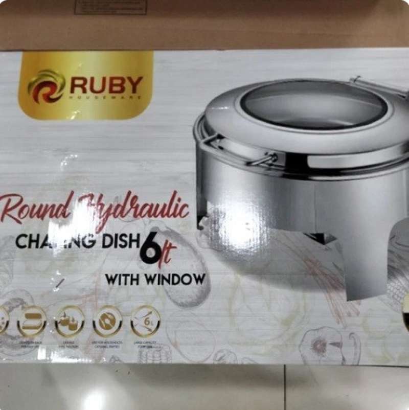 Jual Ruby Roll Top Chafing Dish Bulat 6l Kaca Hidrolik Mirip Sunnex ...