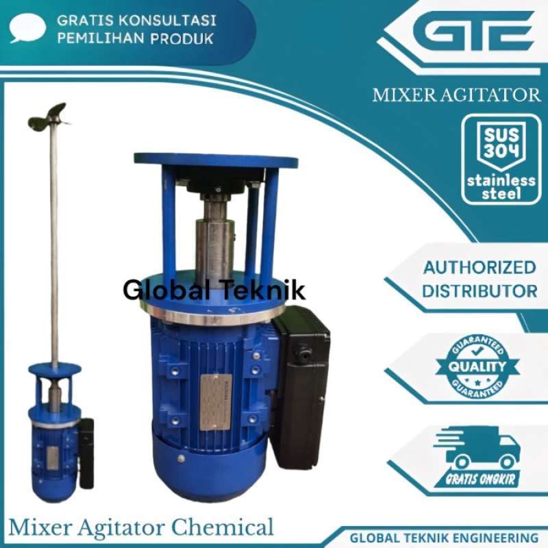 Promo Mixer Agitator Kimia Ss304 1,1kw 1,5hp 380v 2p Agitator Mixer ...