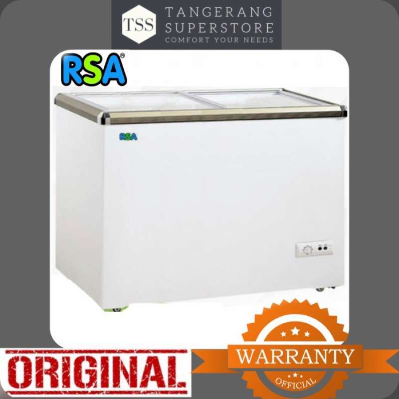 Promo Chest Freezer Sliding Kaca 300l Rsa Xs-320 Low Watt Diskon 23% Di ...