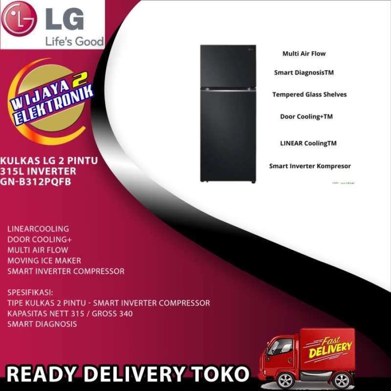 Promo Kulkas Lg 2 Pintu 315l Inverter Gn-b312 Pq Fb Garansi Resmi ...