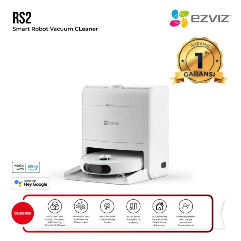 Promo Ezviz Rs2 Smart Home Robot Vacuum Dan Mop Combo Diskon 23% Di ...