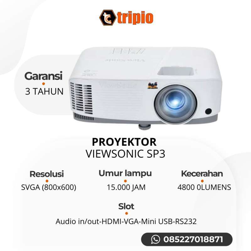Jual Proyektor Viewsonic Sp3 Svga 4800 Ansi Lumens Di Seller Tripio ...