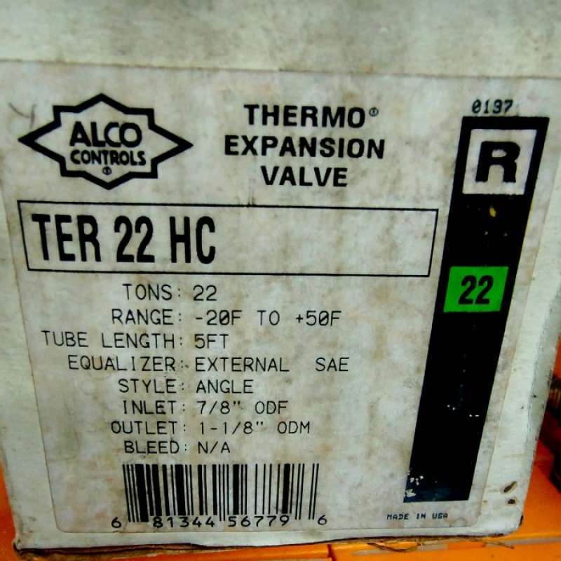 Promo Alco Thermo-expansion Valve Ter 22 Hc For R22 / 22 Tons Diskon 23 ...