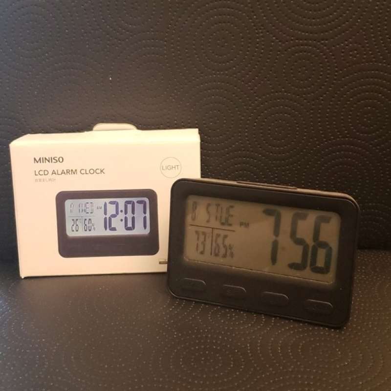 Promo Miniso Lcd Digital Alarm Clock With Light - Jam Meja Digital Lcd ...