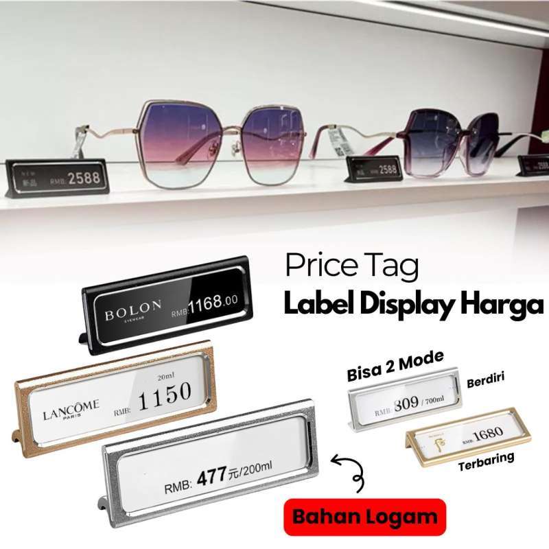 Promo Price Tag Label Holder Harga Display Produk Bahan Logam Metal ...