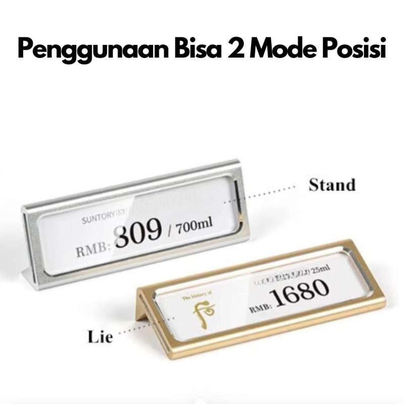 Promo Price Tag Label Holder Harga Display Produk Bahan Logam Metal ...