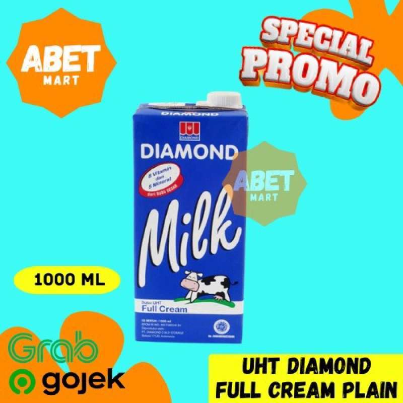 Jual Susu Uht Diamond Full Cream 1l - 1 Liter Ltr Milk Krim Putih Tawar ...