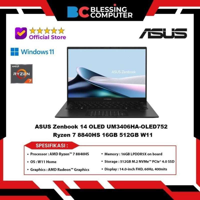 Asus Zenbook 14 Oled Um3406 Ha - 🔥 Harga & Spesifikasi Terbaru Mei 2026