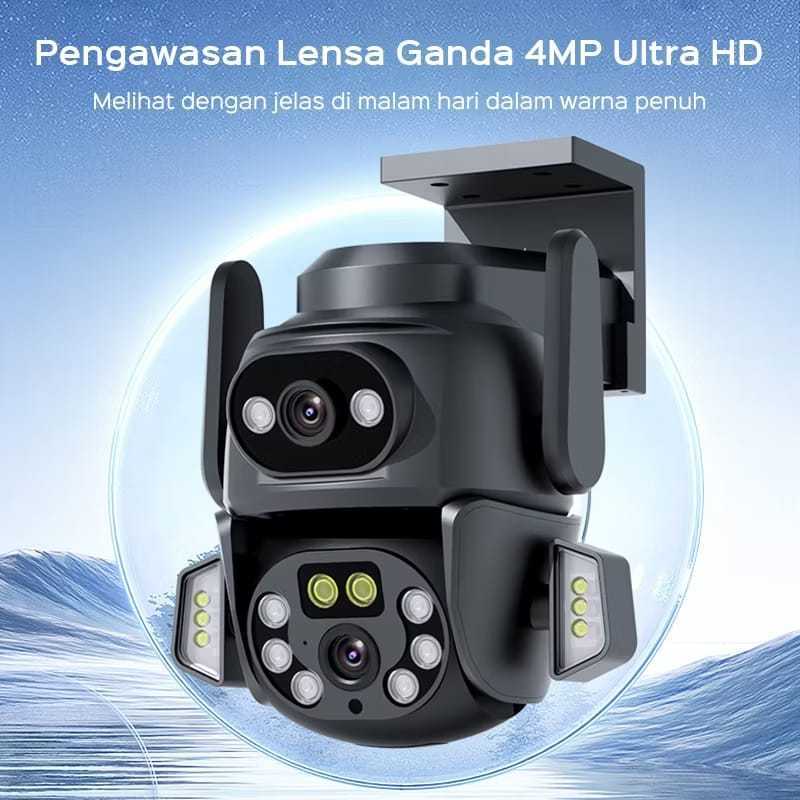 Promo Han River Cctv 6pm Kamera Pengawas Outdoor 360° Dual Lens ...