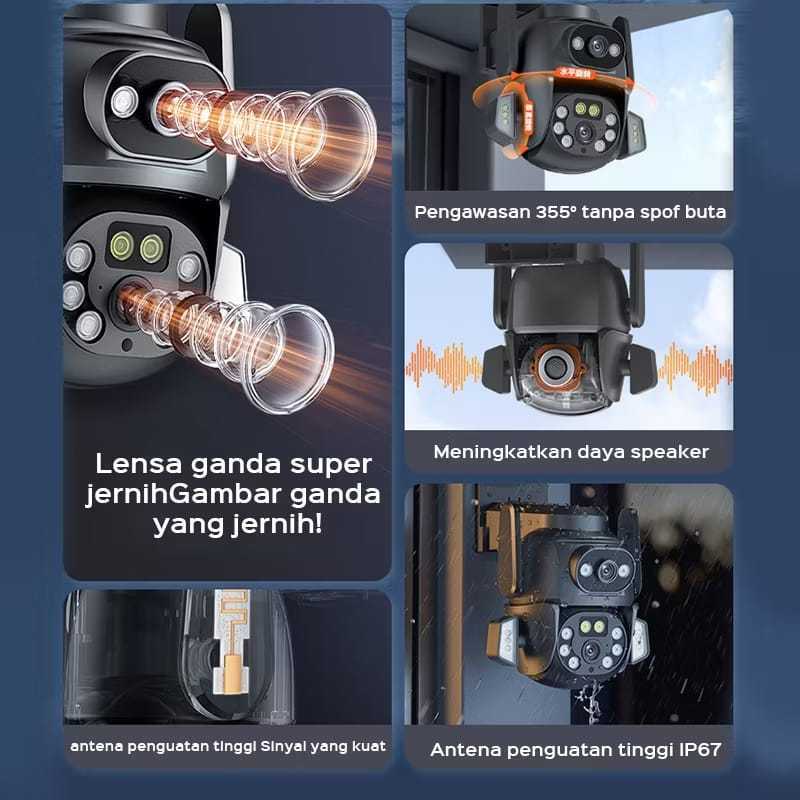 Promo Han River Cctv 6pm Kamera Pengawas Outdoor 360° Dual Lens ...