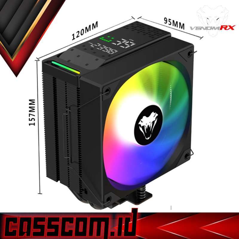 Jual Venomrx Digital Nexus Cpu Cooler Argb 12cm 4 Pipe - Fan Processor ...