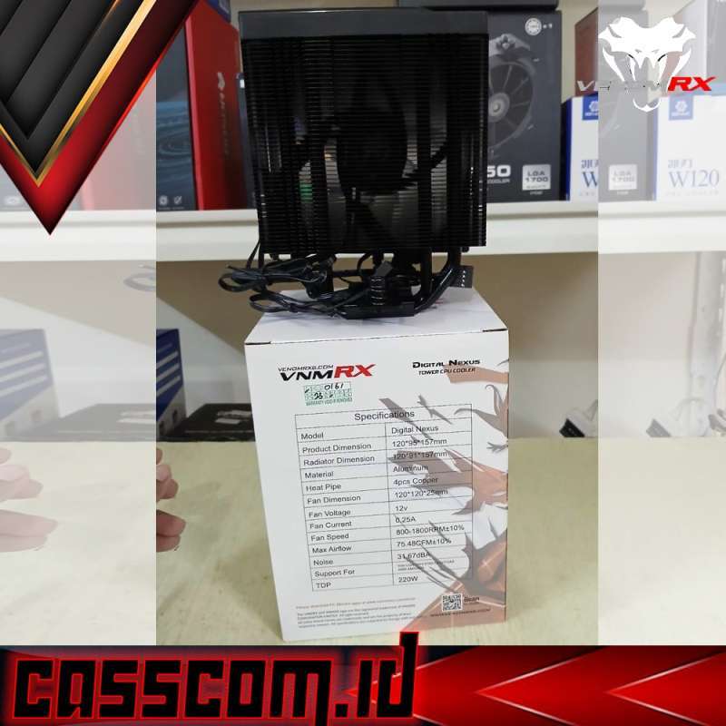 Jual Venomrx Digital Nexus Cpu Cooler Argb 12cm 4 Pipe - Fan Processor ...