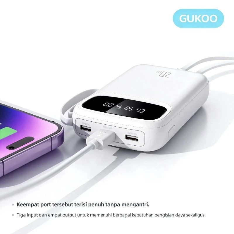 Jual Power Bank 20000mah Fast Charging, 4 Kabel USB Included - Bisa ...
