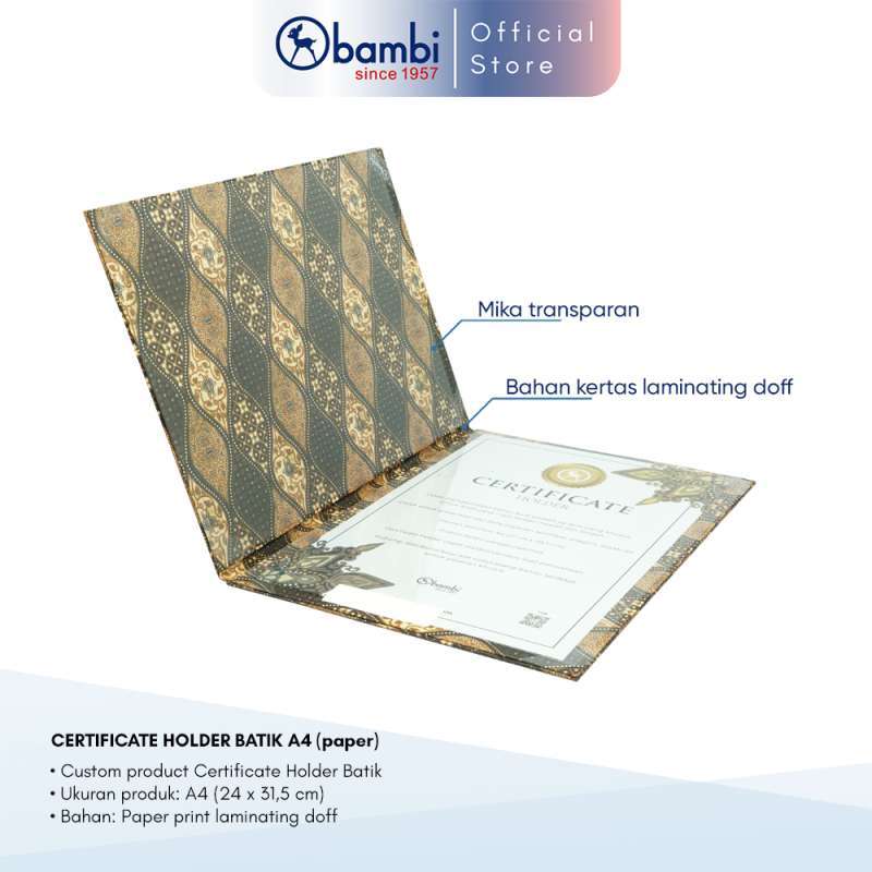 Promo Bambi Map Sertifikat A4 Kain Batik / Certificate Holder ...
