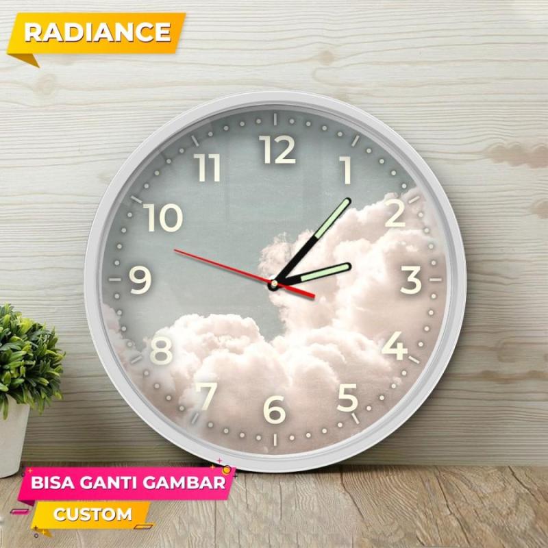 Jual Jam Dinding Glow In The Dark Aesthetic Awan Estetik Bisa Custom Di ...