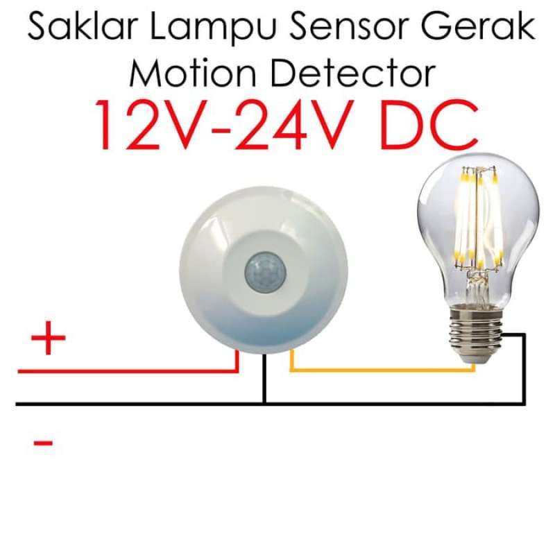 Jual Saklar Lampu Sensor Gerak 12v-24v Dc Pir Motion Detector Plafon Di ...