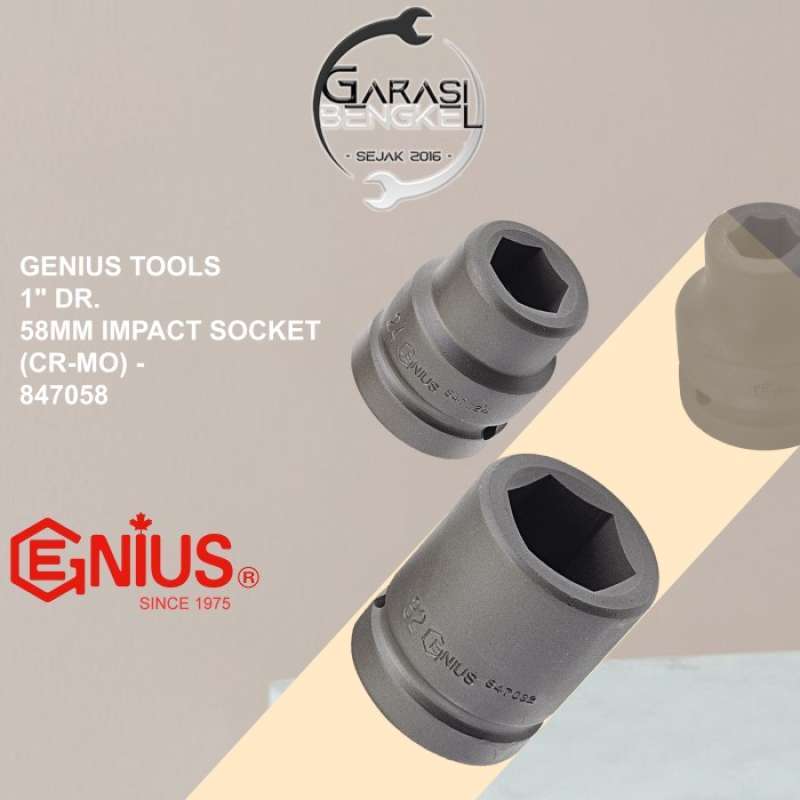 Promo Impact Socket 1 Inch 58mm Genius Tools Impact Shock Diskon 23% di ...