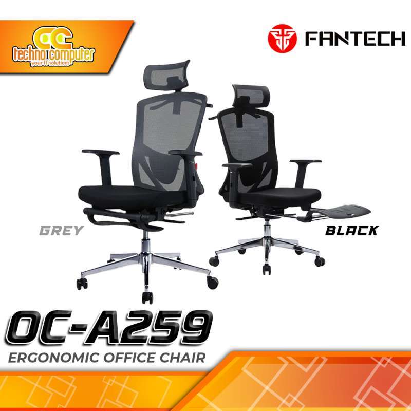 Jual KURSI OFFICE FANTECH OC-A259 ERGONOMIC OFFICE CHAIR - Black di Seller Techno Computer Bali ...