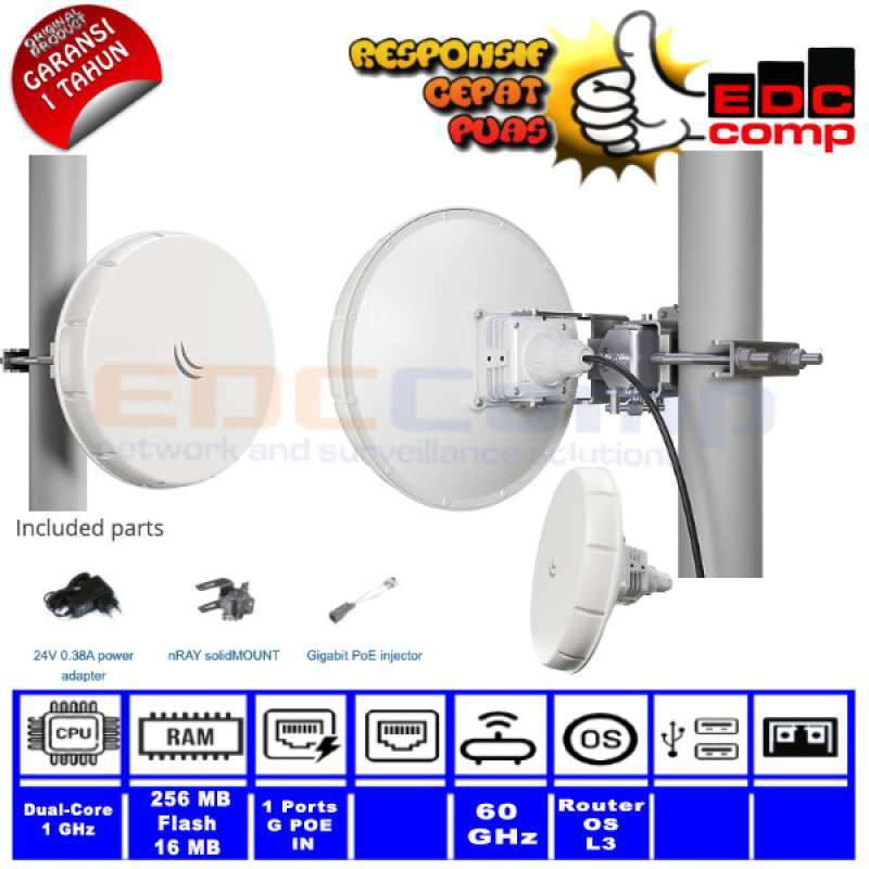 Promo Mikrotik nRAYG-60adpair Wireless Wire nRAY | 60Ghz PtP Diskon 23% di Seller Tikno Store ...