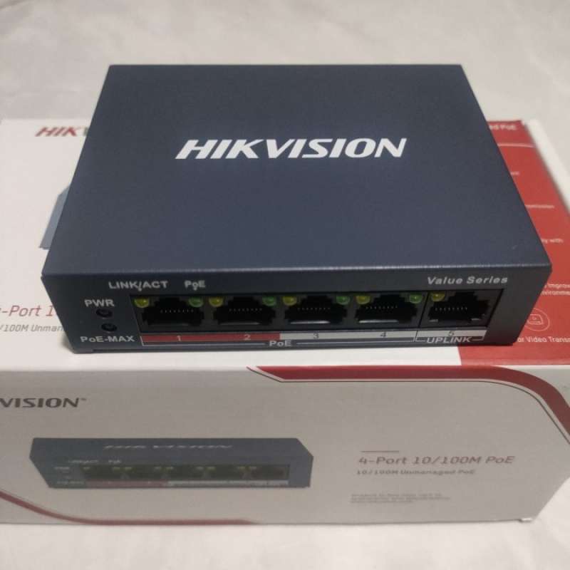 Promo Ethernet Switch Hub HIKVISION DS-3E0105P-E/M(B) 5 port 4 POE 1 UPLINK Diskon 23% di Seller ...