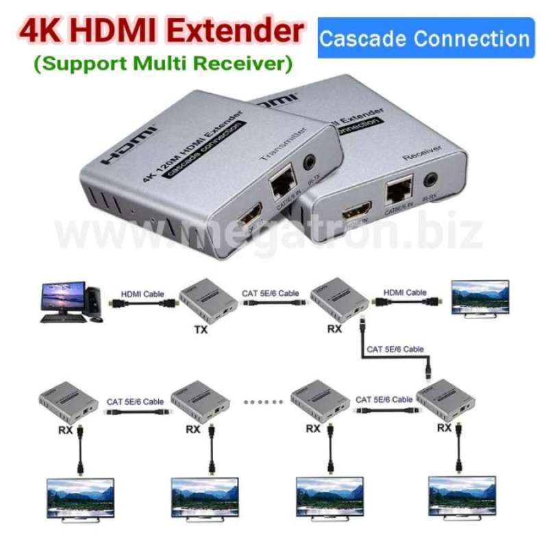 Promo 4K HDMI extender via UTP 120 meter (support cascade mode) Diskon ...