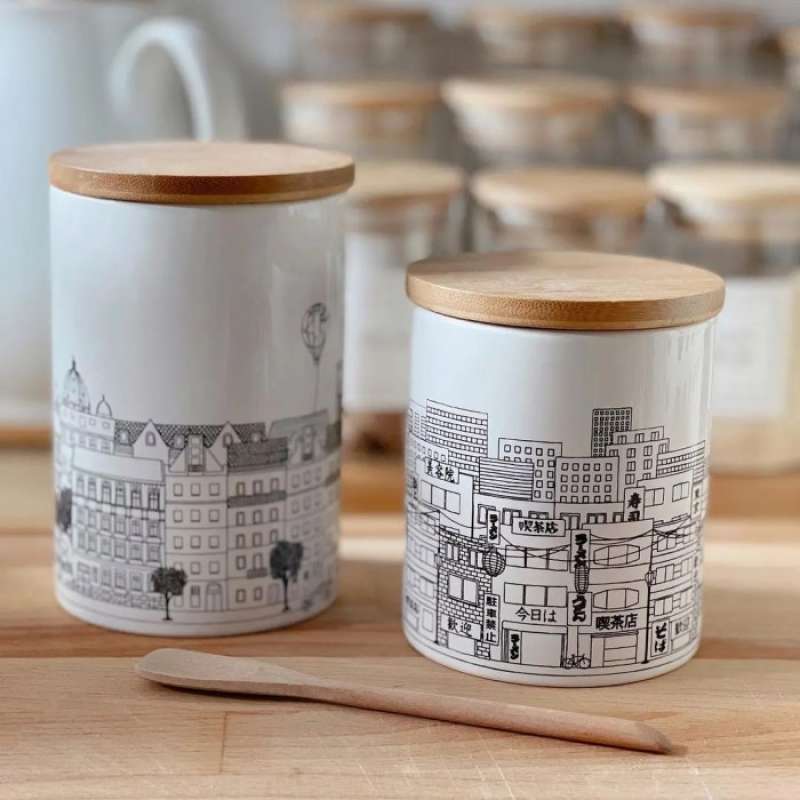 Promo Tea jar set keramik aesthetic / tempat penyimpanan teh gula ...