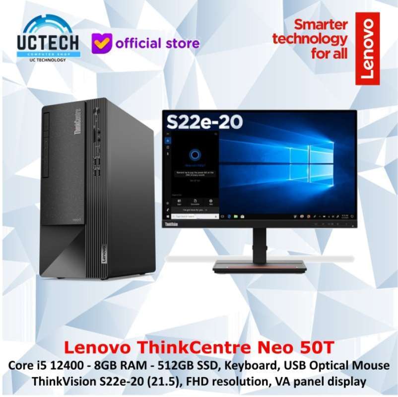 Promo Lenovo ThinkCentre Neo 50T PC I5 12400 8GB 512GB SSD S22E-20 ...