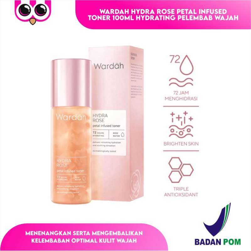 Jual WARDAH HYDRA ROSE PETAL INFUSED TONER 100ML HYDRATING PELEMBAB ...