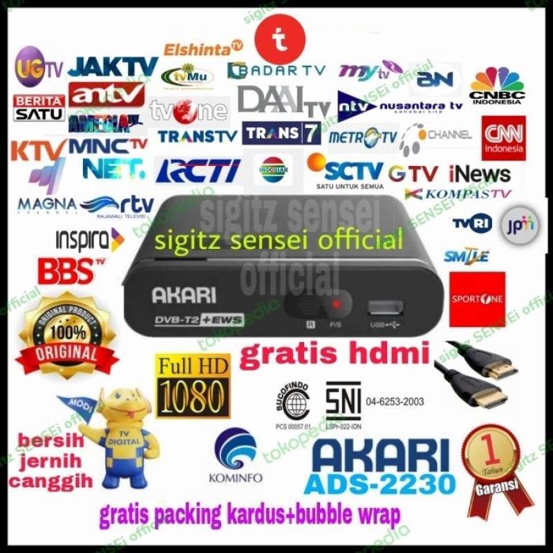 Promo SET TOP BOX AKARI ADS-2230 TV DIGITAL DVBT2 STB ADS2230 EWS DVB ...