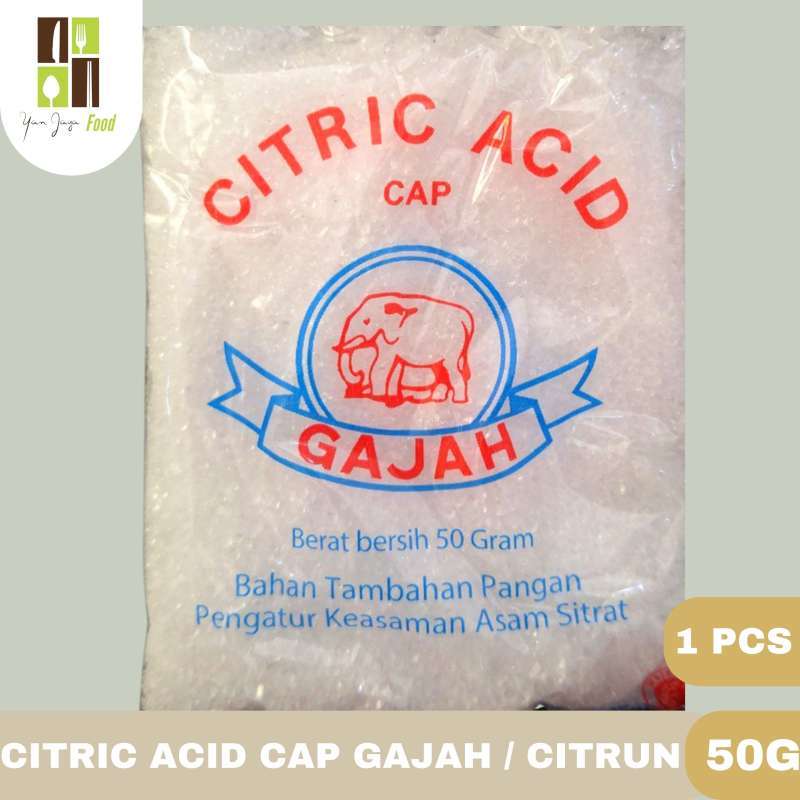 Jual Citric Acid Cap Gajah / Citrun / Sitrun/ Asam Sitrat Sachet 50g di ...