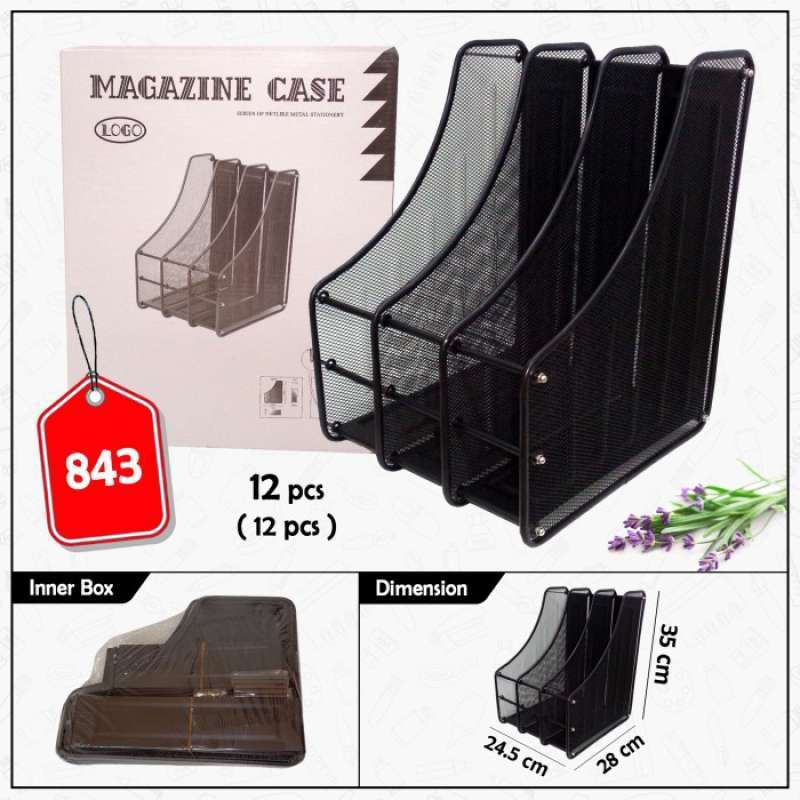 Promo Box File Besi / Magazine Tray / Tempat Dokumen-Majalah 3 Sekat ...