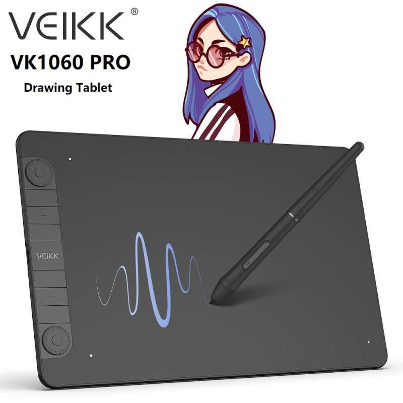 Promo Veikk Vk1060 Pro - Digital Graphics Drawing Tablet With Pen ...