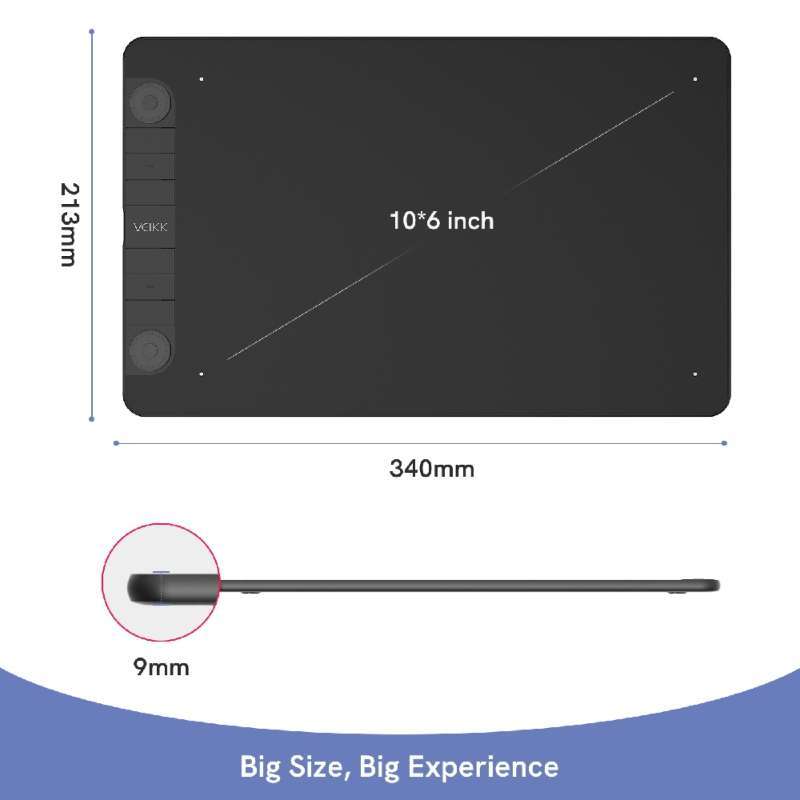 Promo Veikk Vk1060 Pro - Digital Graphics Drawing Tablet With Pen ...