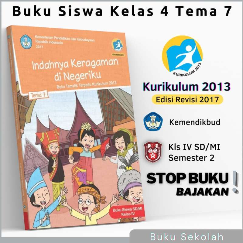 Jual Buku Tematik Tema 7 Kelas 4 Sd Indah Keragaman Semester 2 Terpadu