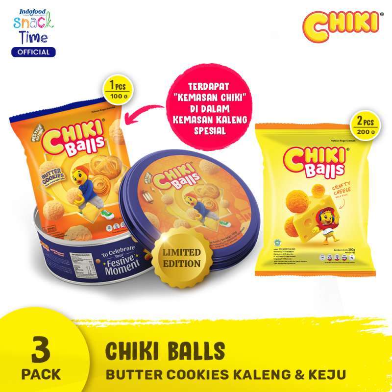 Promo Chiki Balls Butter Cookies 100 Gr Kaleng [1]+Keju 200 Gr [2 ...