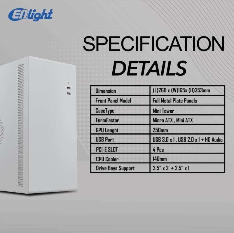 Jual Casing Pc Enlight En-200 Micro Atx Include Psu 300watt Di Seller ...