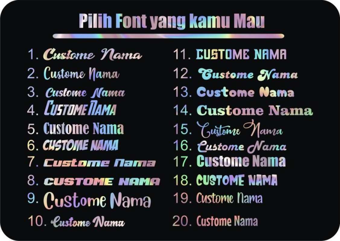 Jual Stiker sticker nama custom hologram BTS ( bisa pake nama sendiri ...