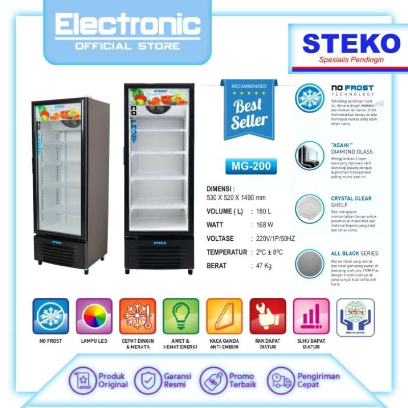 Promo Steko Mg 200 Showcase Minuman Steko Mg200 No Frost 4 Rak 180 ...